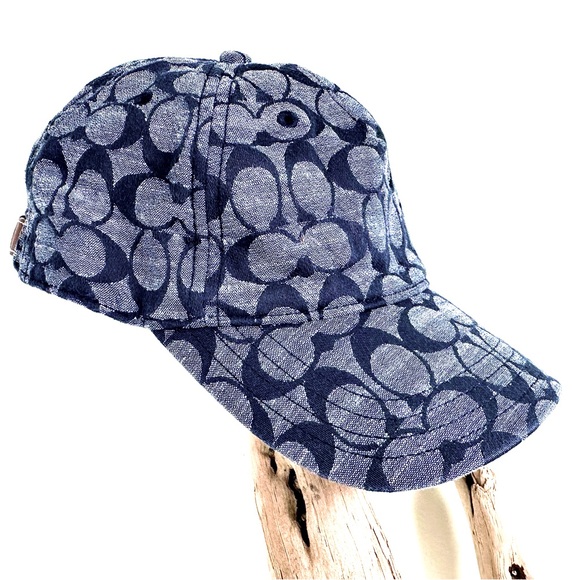 Coach | Accessories | Coach Ball Cap Jacquard Signature Leather Strap ...